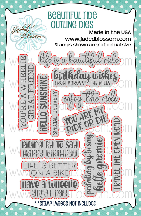 Beautiful Ride Outline Dies - Jaded Blossom