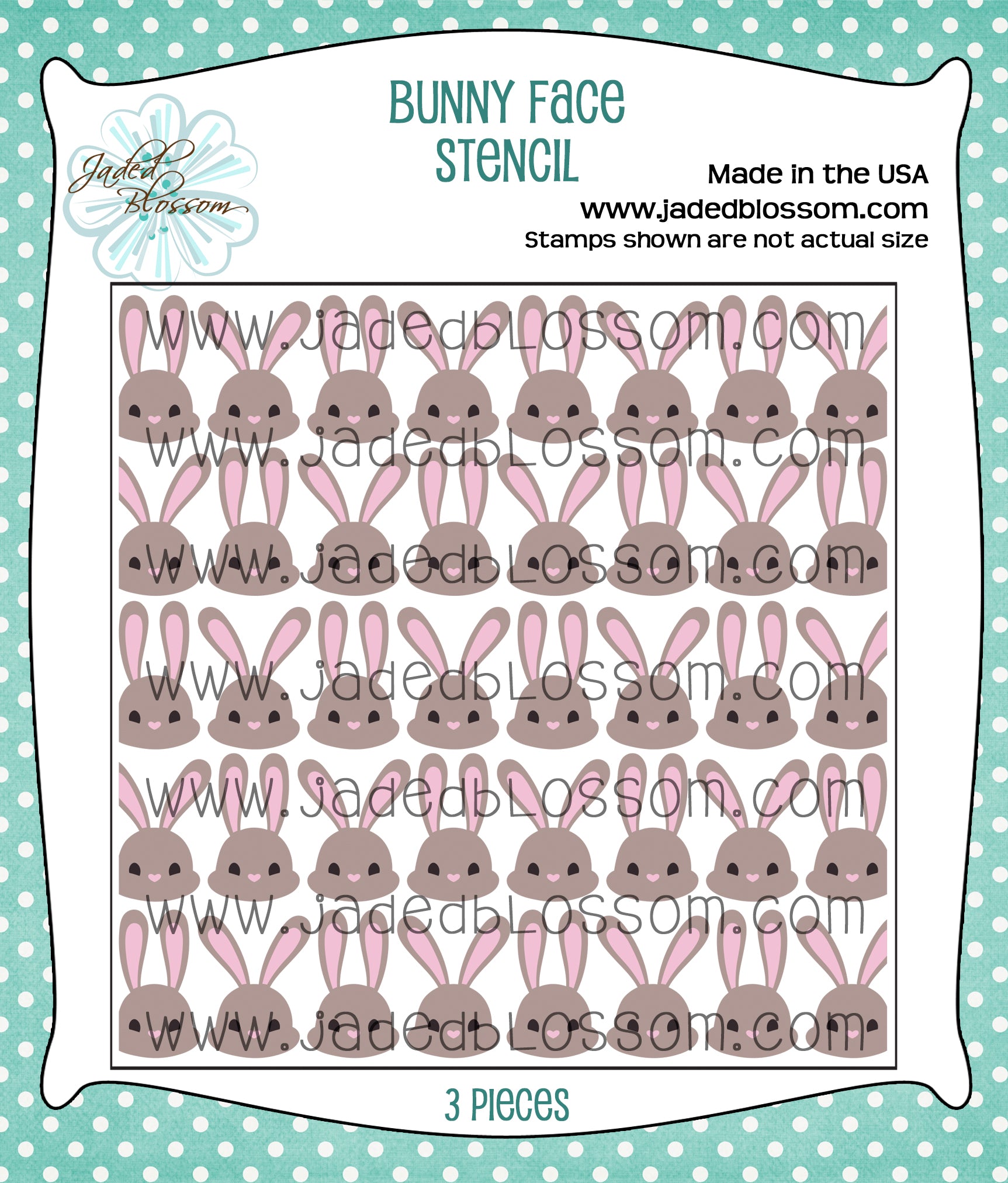 Bunny Faces Stencil - Jaded Blossom