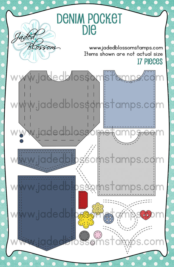 Denim Pocket Die - Jaded Blossom