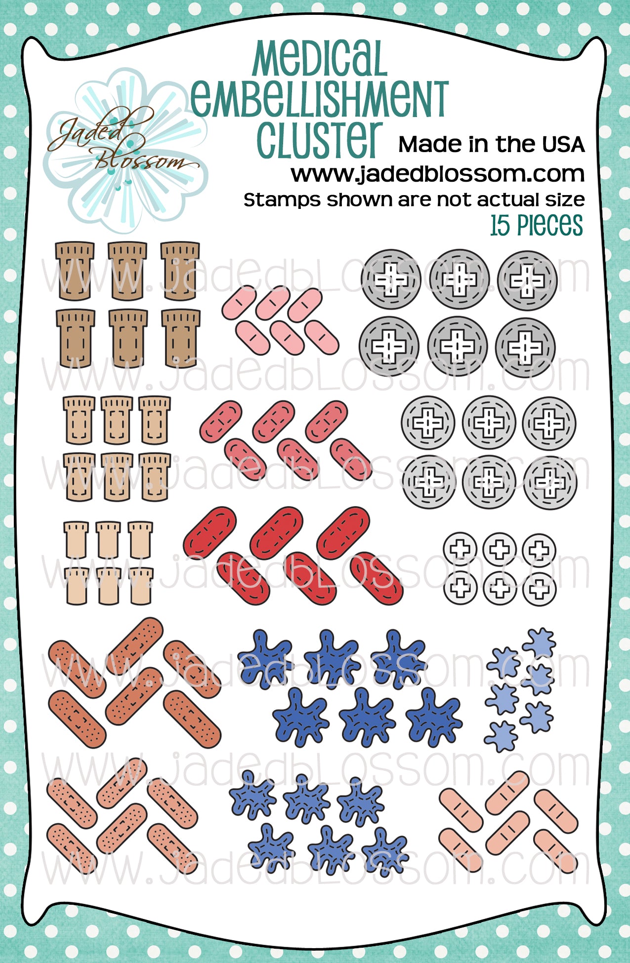 Medical Embellishment Cluster Die - Jaded Blossom