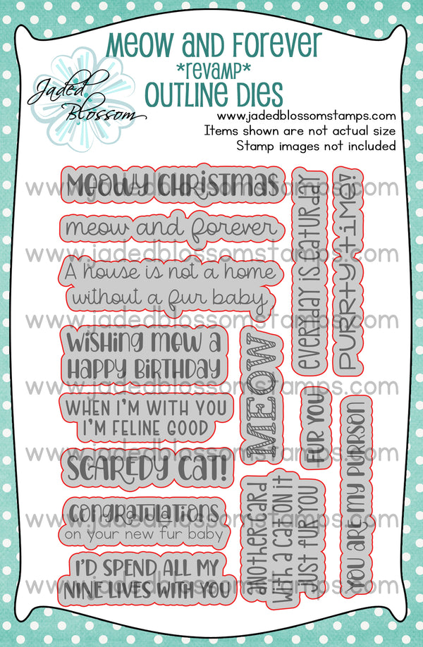 Meow and Forever Outline Dies - Jaded Blossom