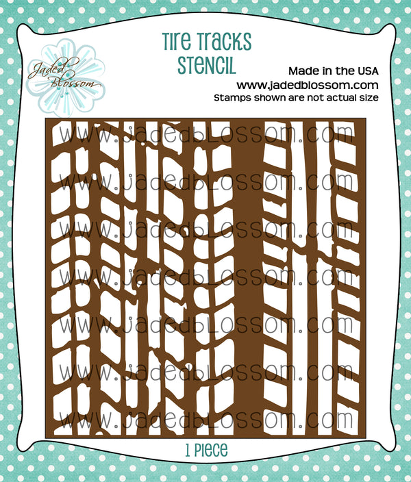 Tire Tracks Stencil - Jaded Blossom
