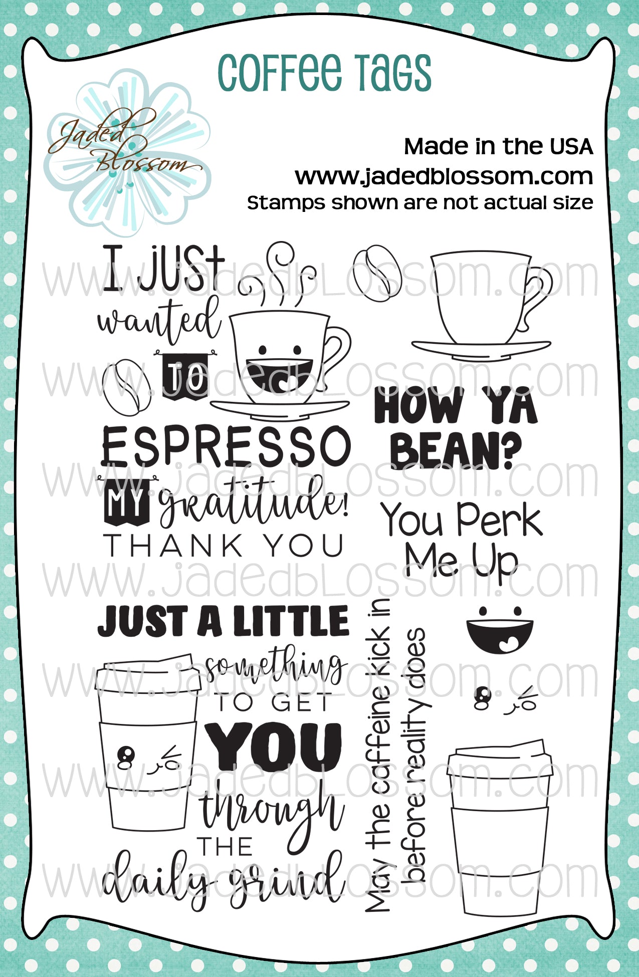 Coffee Tags - Jaded Blossom