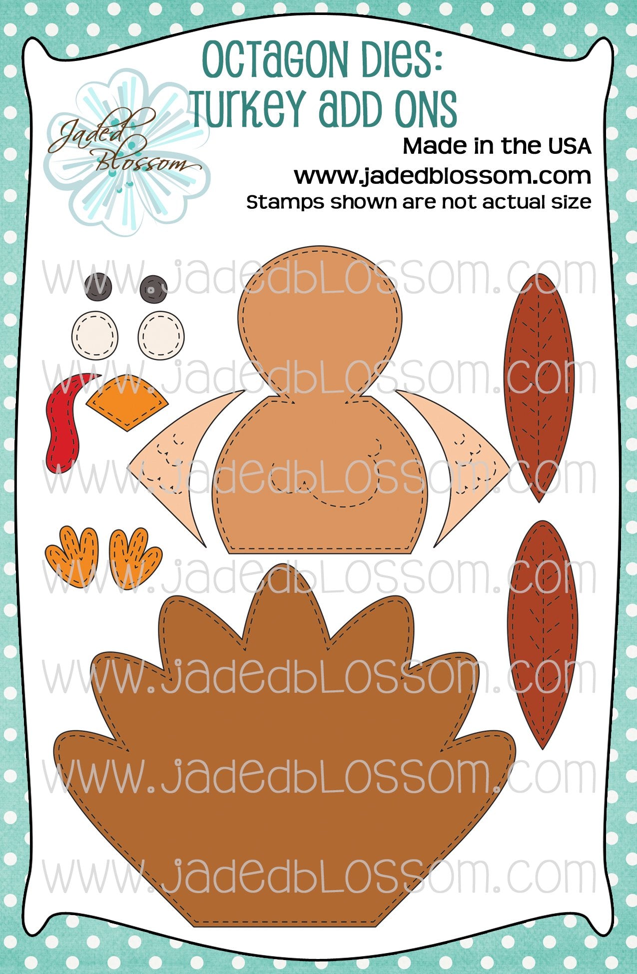 Octagon Treat Box Dies: Turkey Add Ons - Jaded Blossom